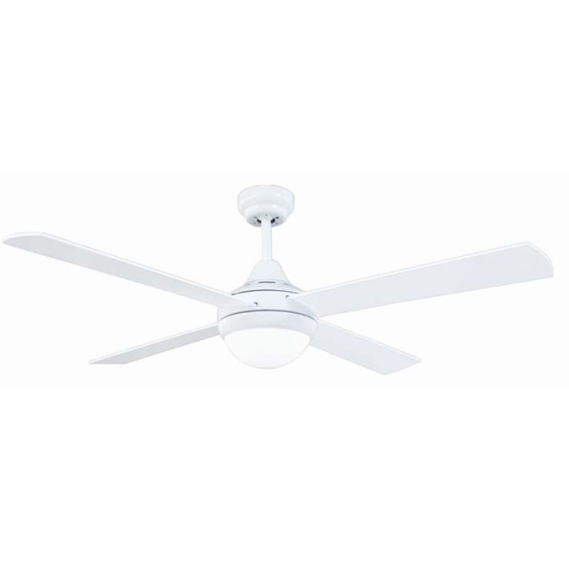 AC Ceiling Fan w/Light 2xE27 1220mm 4 Blade Plywood White - Cetnaj