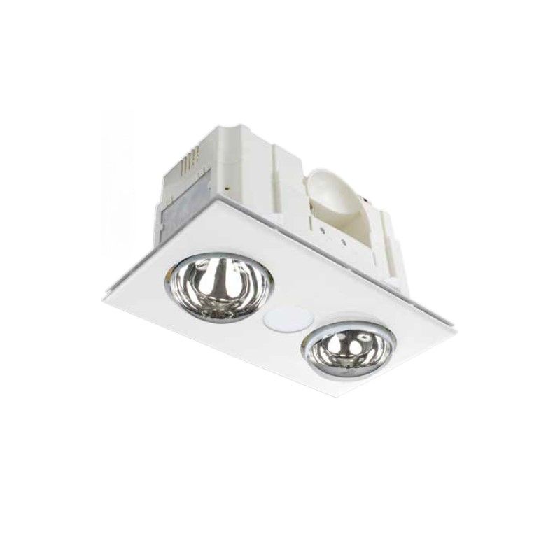 Bathroom Mate 2x275W Infrared Lamp Heat 8W LED Light White - Cetnaj