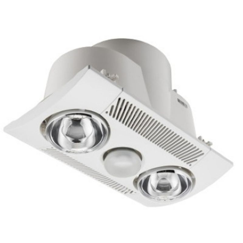 Airflow Bathroom Fan Light and Heater 2 x 275 W Infrared Lamp Heat ...