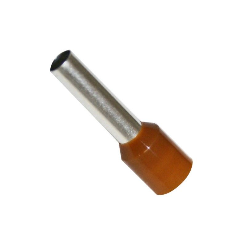 Cabac Bootlace Ferrule Insulated 10mm 4.9x18mm Pin 28mm OAL Brown | Cetnaj