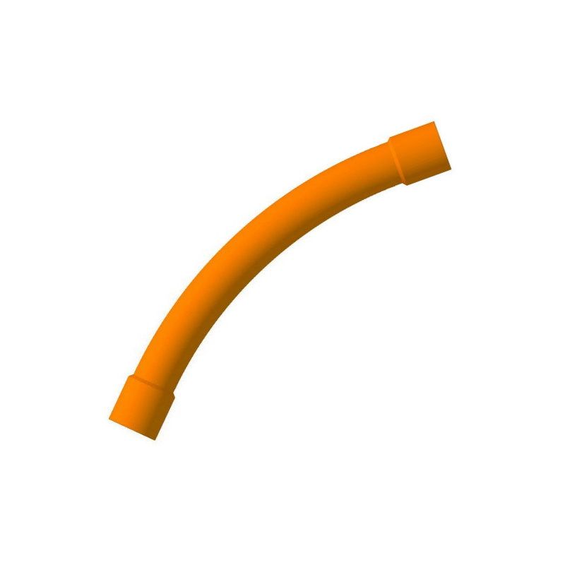 Cable-Flow Heavy Duty Bend 20mm 45deg 150mm Radius PVC Orange | Cetnaj