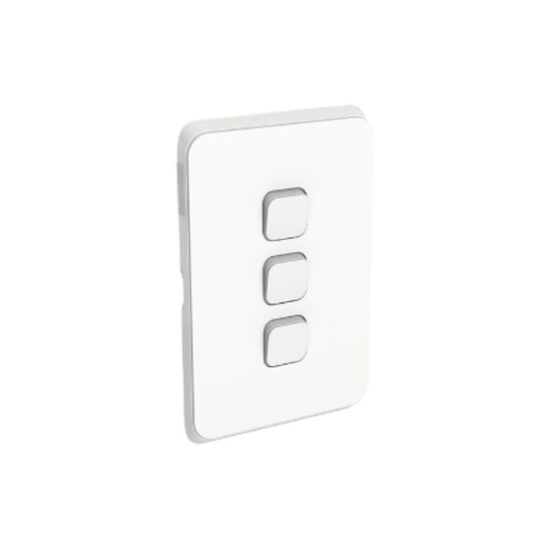 Clipsal Iconic Switch Flush Mount Rocker Standard 3 Gang 10A/AX 250V 1 ...