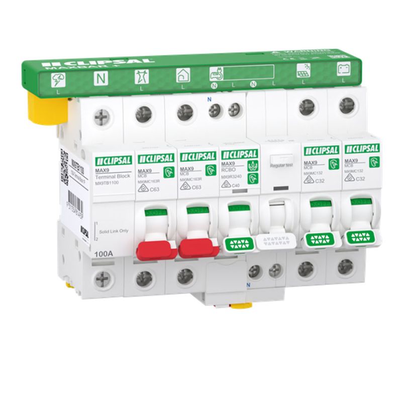 Clipsal New Energy Protection Kit MAXBAR+ MAX9 1P 2 x 63A MCB 40A RCBO ...
