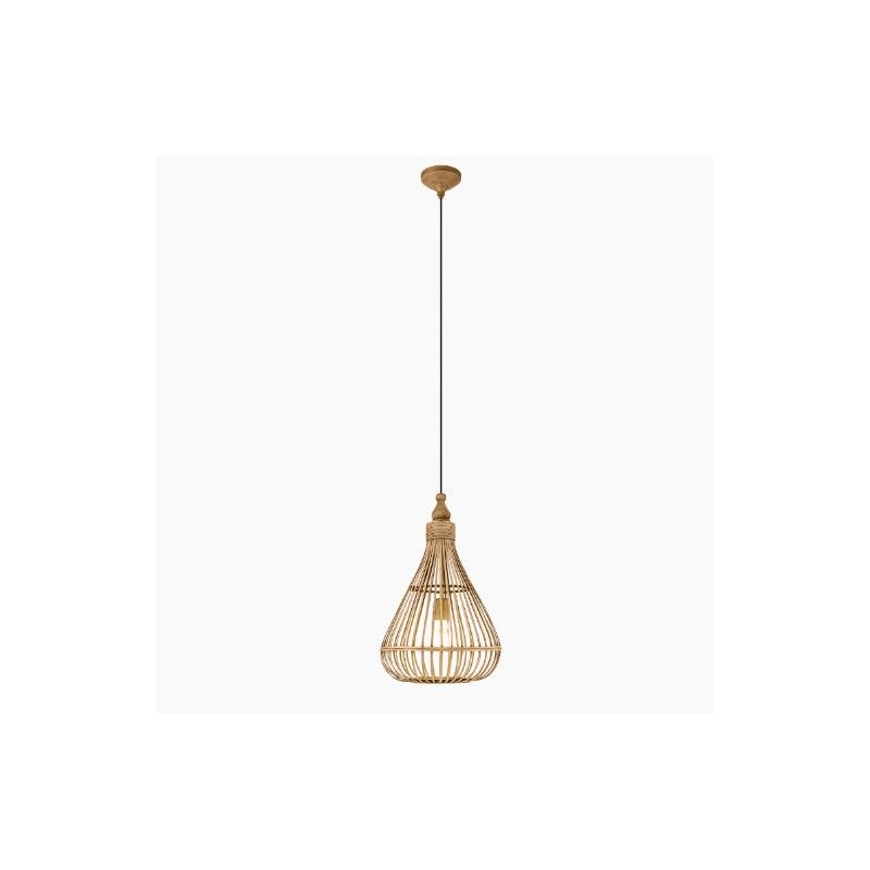 Eglo Amsfield Pendant Light LED 1x60W 220/240V E27 Wood Brown Brown ...