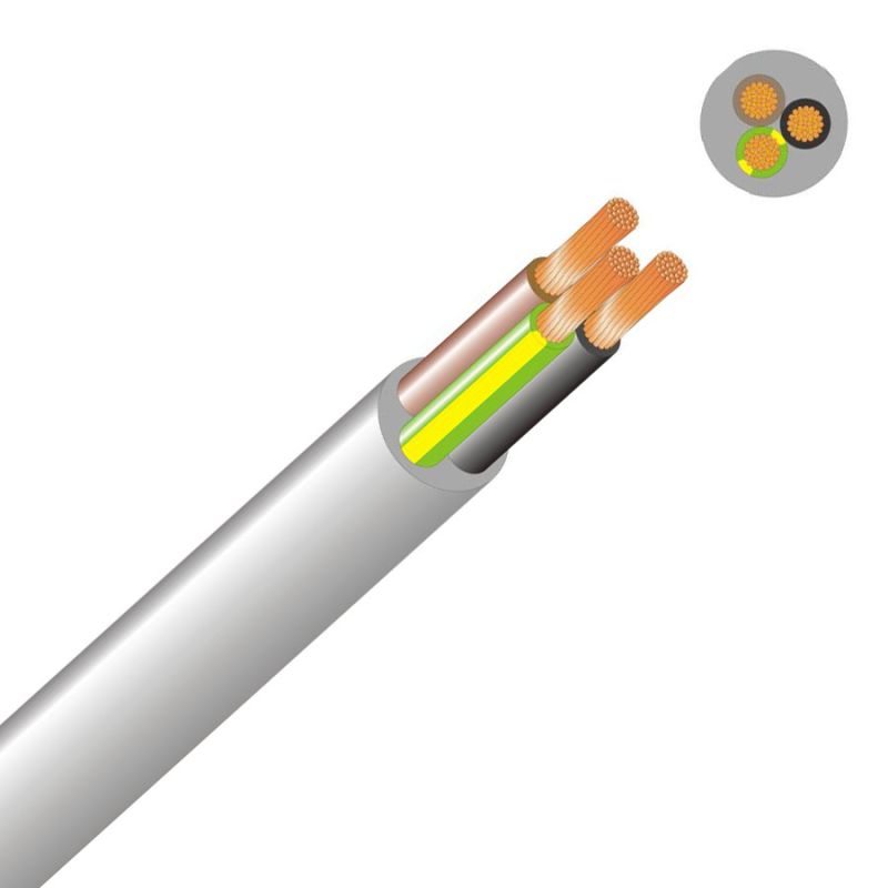 Electra 6mm 2 Core + Earth Grey Flexible Cable V-90 PVC/V-90 PVC | Cetnaj