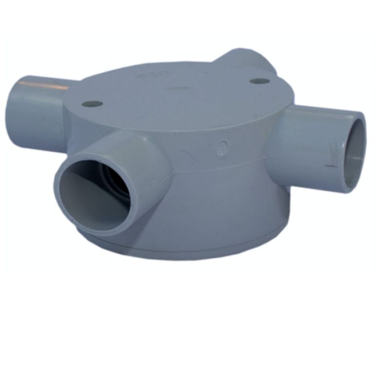 General Trade Supplies Conduit Shallow Junction Box 4 Way Round PVC ...