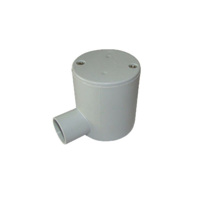 Matelec Conduit Junction Box 1 Way Round PVC Grey | Cetnaj