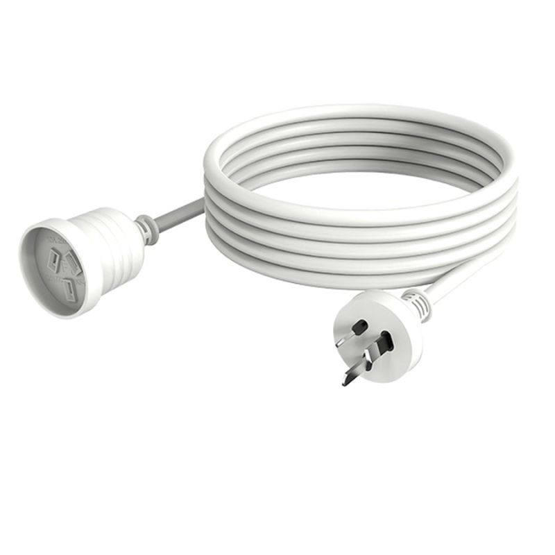 Mistral Cord Extension Socket 10A 250V ac Length 10m White | Cetnaj