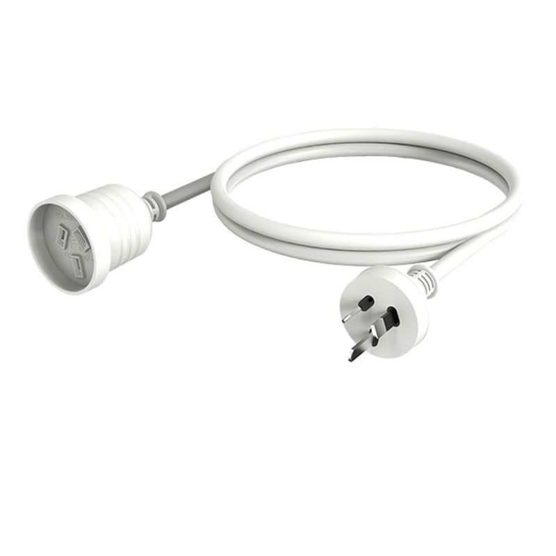 Mistral Cord Extension Socket 10A 250V ac Length 3m White | Cetnaj
