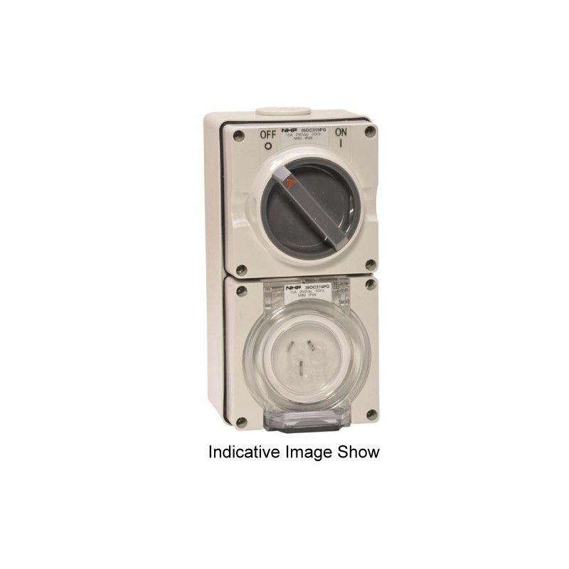 NHP Switch Socket Outlet Surface Mounting Weatherproof 1Ph 2P 10A 250V ...