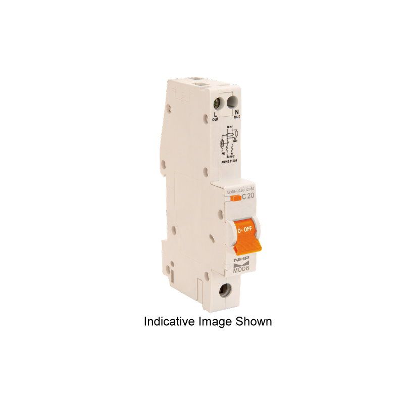 NHP Combination RCD Circuit Breaker RCBO 1P+ N 20 Amp 240V AC 6 kA ...