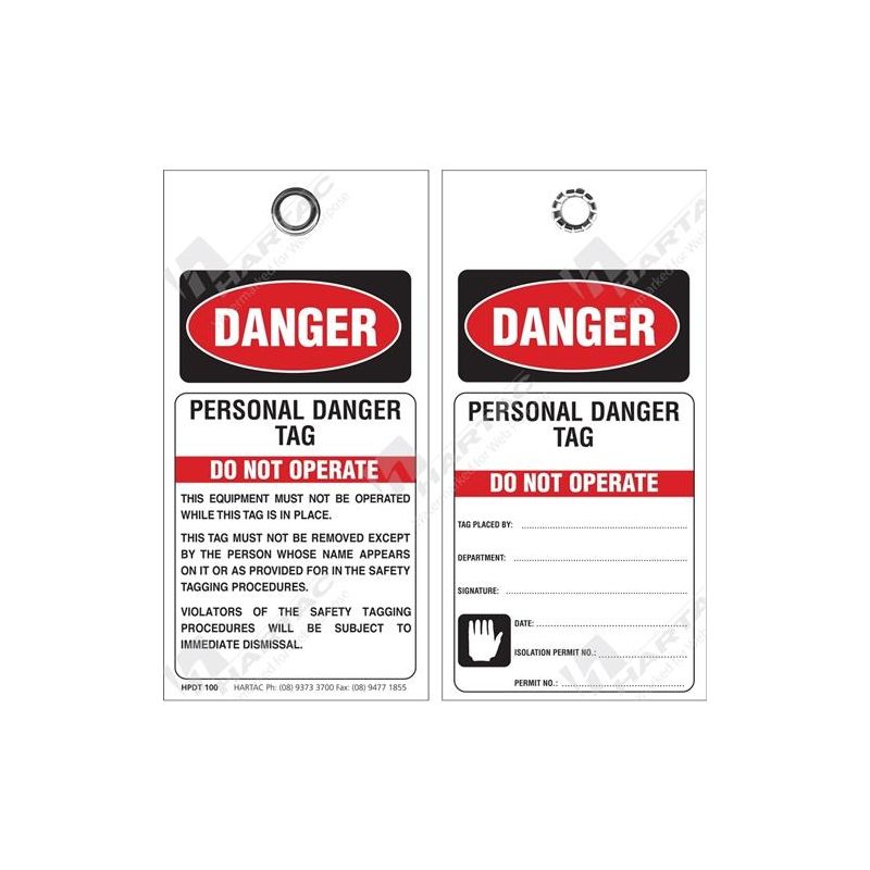 Personal Danger Tag 100 Pack | Cetnaj