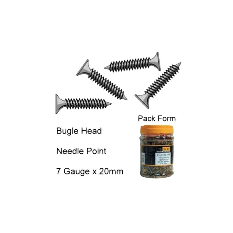 Repelec Self Drilling Screw 7Gx20mm Bugle Phillips Needle Point Zinc ...