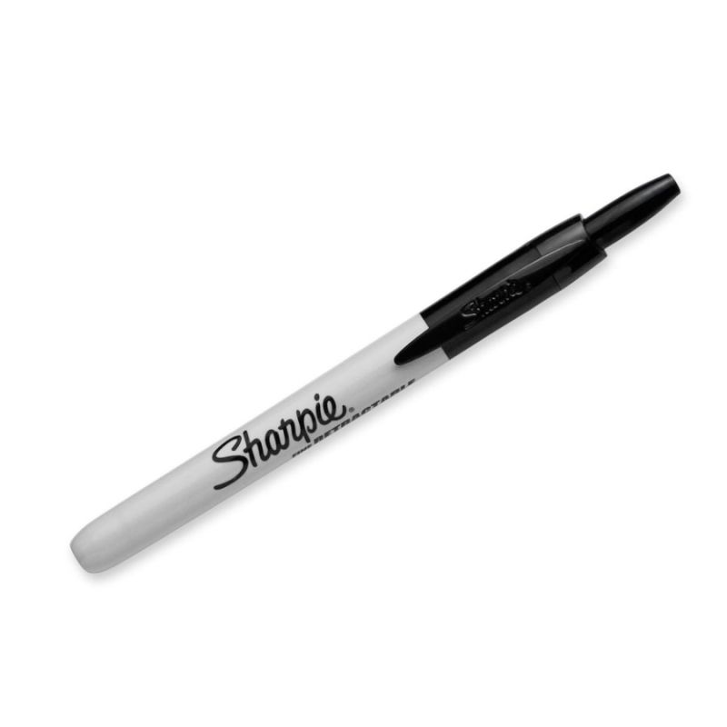 SHARPIE RETRACTABLE MARKER FINE POINT BLACK (12)PK | Cetnaj