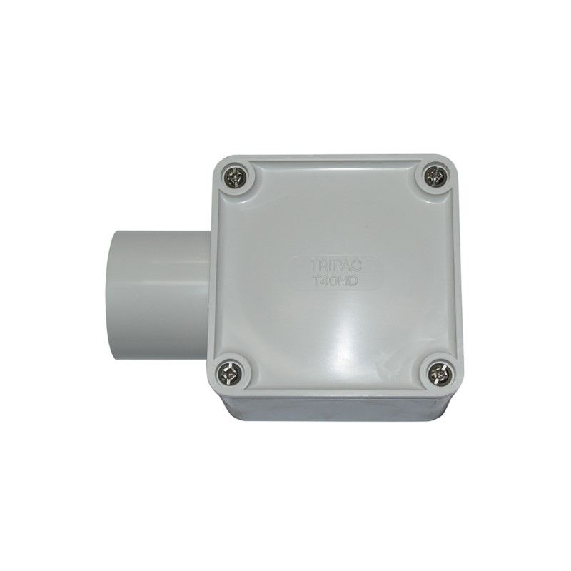 Tripac Conduit Junction Box 1 Way Square PVC | Cetnaj