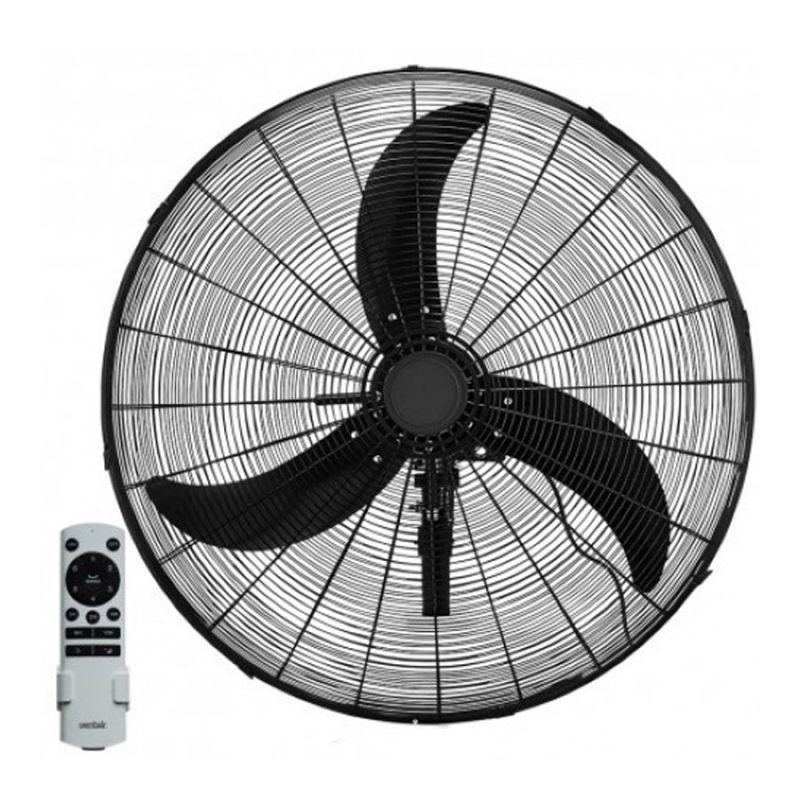 Ventair Oscillating DC Wall Fan 750mm 6 Speed 3 Blades Aluminium Matte ...