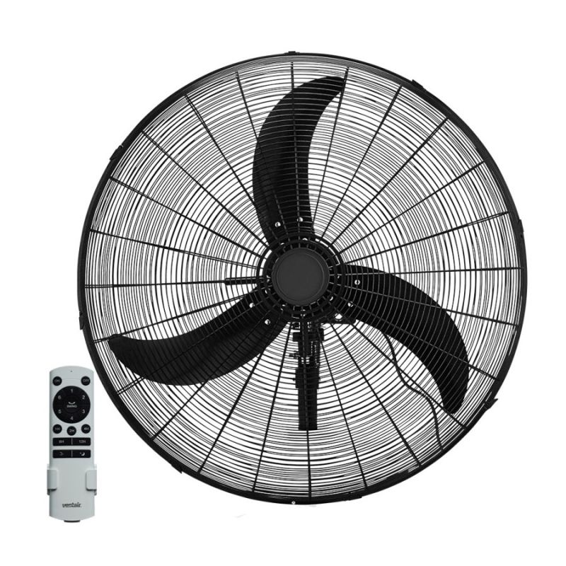 Ventair Oscillating DC Wall Fan 750mm 6 Speed 3 Blades Aluminium Matte ...