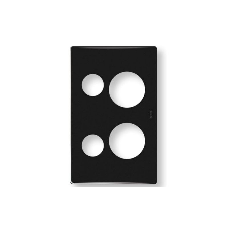 GPO Cover Plate 2G Vert For LEGRAND ED777 Powerpoints Black - Cetnaj