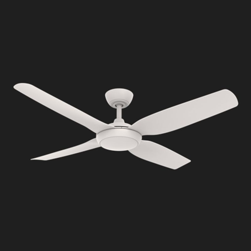 DC WiFi Ceiling Fan 1320mm Fan LED Light Matt White - Cetnaj