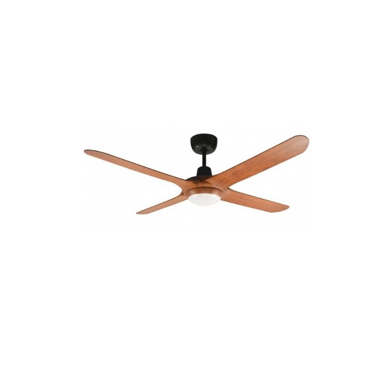 Ceiling Fan 4Blade 1400mm w/CCT LED Light 3Spd PC Teak - Cetnaj