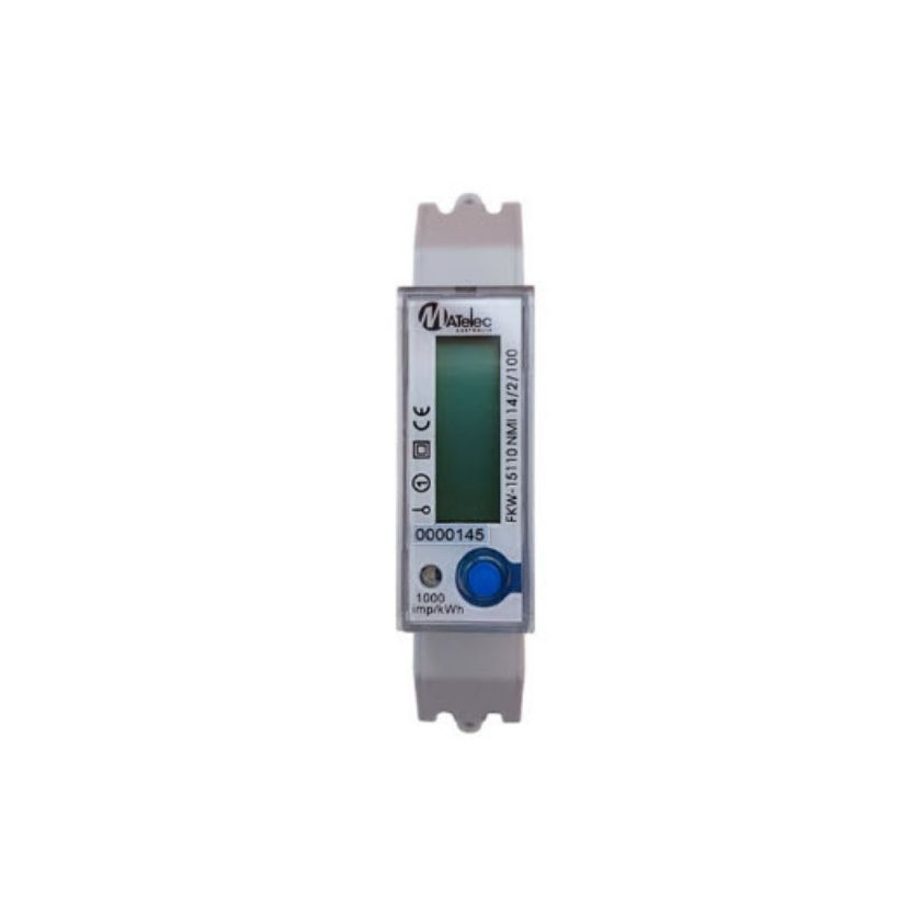 Kilowatt Hour Meter 230V 1Ph 0.25-100A 7 Digit DIN Rail - Cetnaj