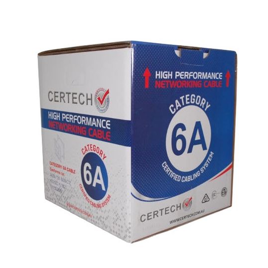 Certech S/FTP Network Cable High Performance Cat6A 4 Pair 23AWG Polyethylene/LSZH Blue 305M - Cetnaj