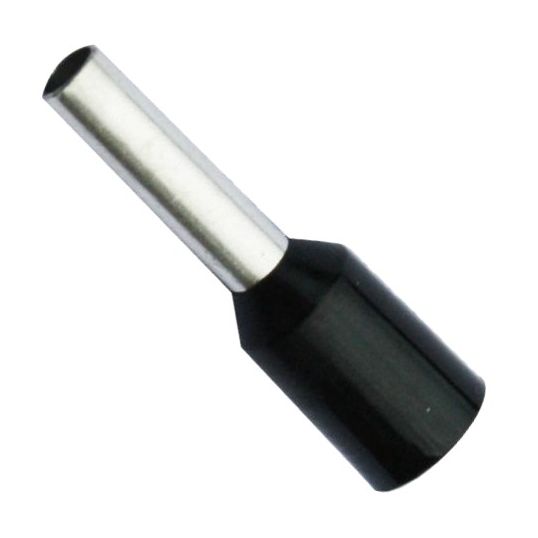 Cabac Bootlace Ferrule Insulated 25mm 7.7x16mm Pin 28mm OAL Black - Cetnaj