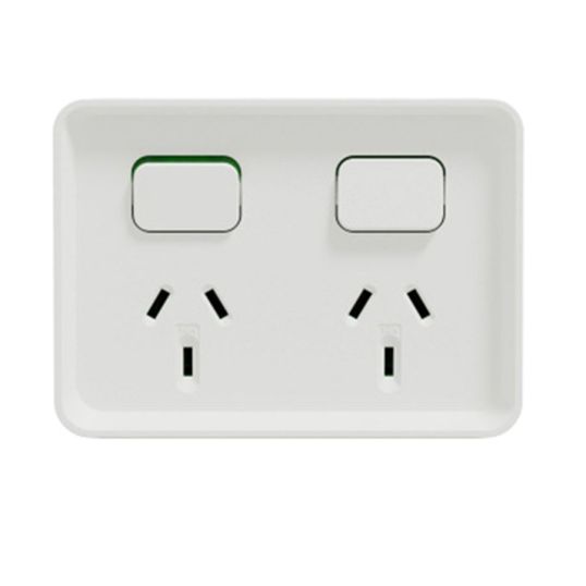 Clipsal Iconic Switched Socket Outlet Twin Horizontal 10A 250V Extra ...