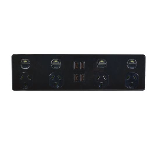 Power Point 4G 10A DP & 4G USB Type A 3.1A Top & Bottom Bla | Cetnaj