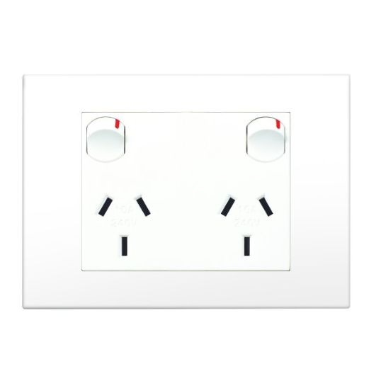 HPM Double Power Point 10A 230/240V No Coverplate White | Cetnaj