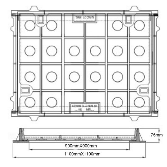 Mascot Engineering Concrete Infill Cover & Frame 1100x1100x75mm Class D ...