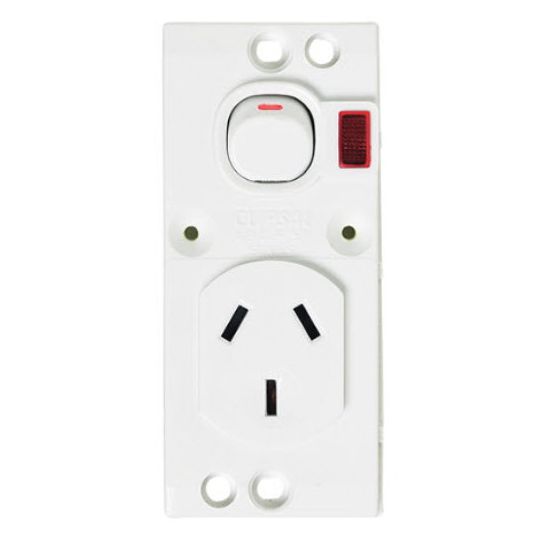 Medilec GPO Switched Outlet Intermediate 1 Gang 10A 250V 2 Pole ...