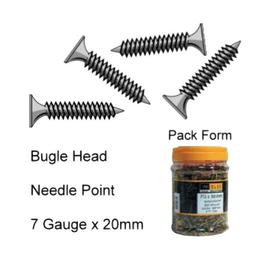 Repelec Self Drilling Screw 7Gx20mm Bugle Phillips Needle Point Zinc ...