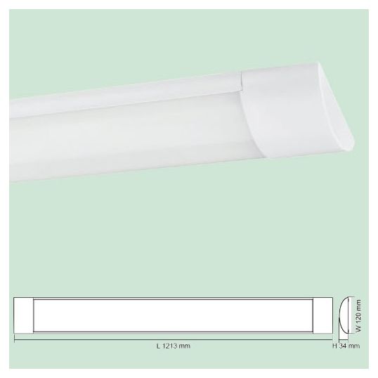 SAL LED Batten Diffused Slim Body 48W 240V 4400/5/4800lm 3/4/5K White ...