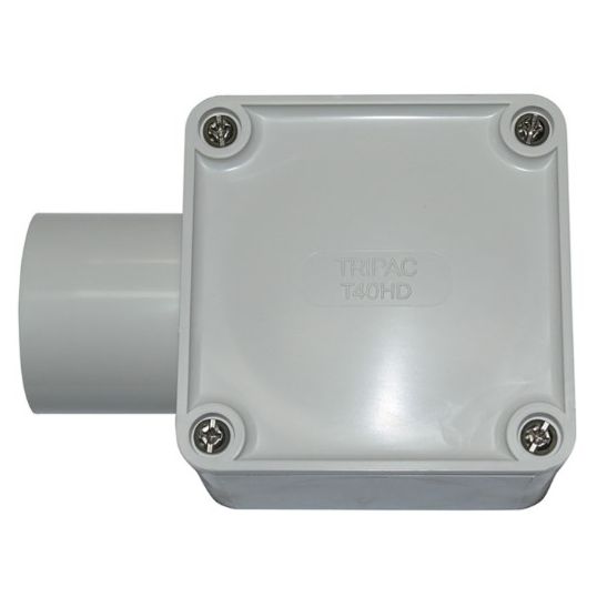 Tripac Conduit Junction Box 1 Way Square PVC | Cetnaj