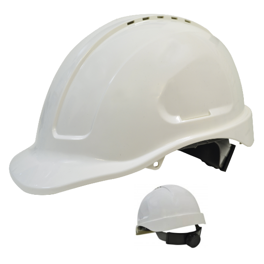 Maxisafe Hard Hat Yellow Vented Long Peak 6 Point Ratchet Harness ABS 1 ...